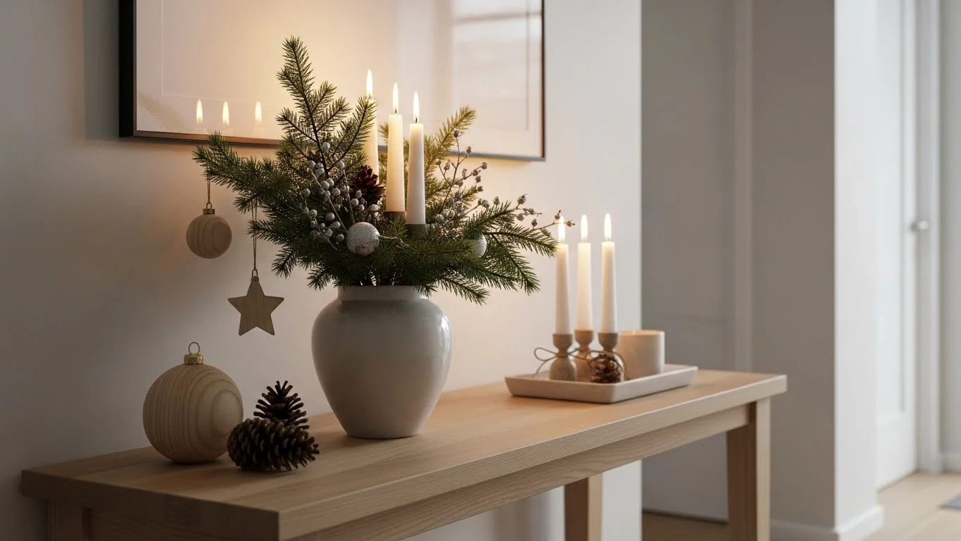 How to Design a Minimalist Scandinavian Christmas Entry Table That ...